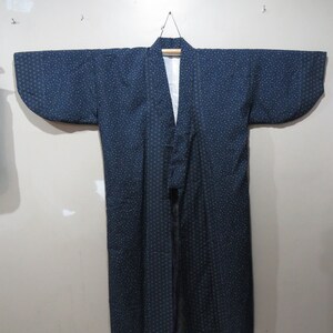 Vintage Japanese Kimono Dark Blue Color Abstract Pattern - Etsy