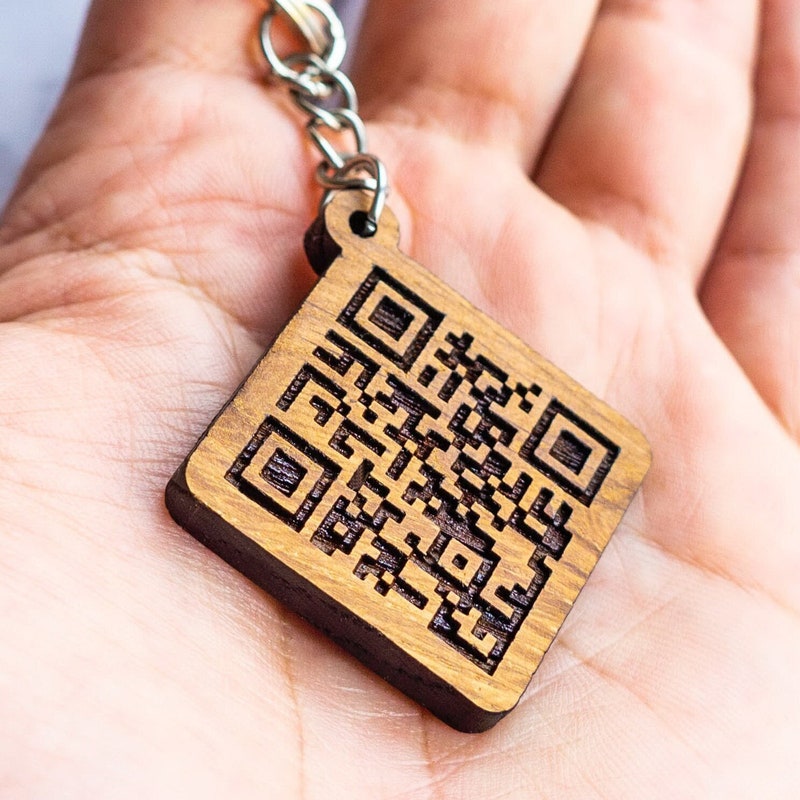 Qr Code Keychain - Etsy