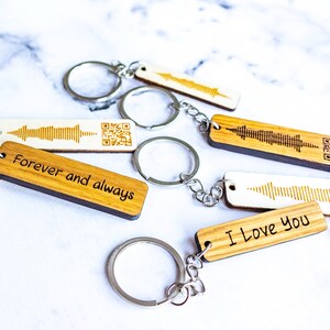 Sound Wave Keychain With Qr-code, Scannable Voice Memo Gift, Soundwave ...