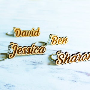 Personalized Wooden Name Keychain | Custom Engraved Wood Keyring ...