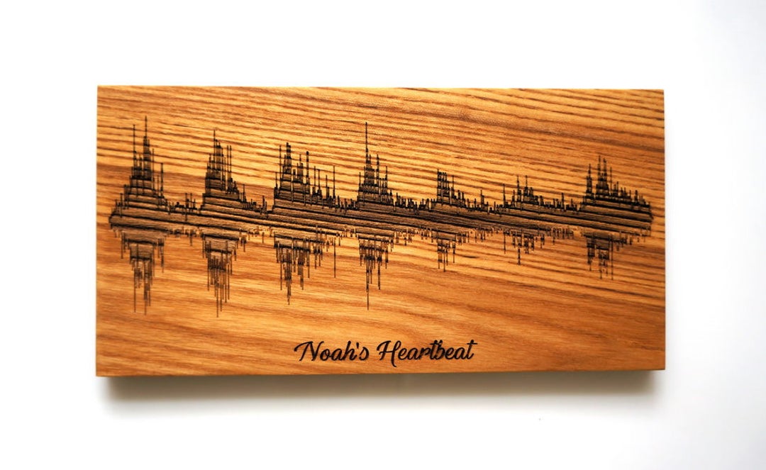 Baby Heartbeat Wall Art Custom Child Heart Beat Wood Burned Art ...