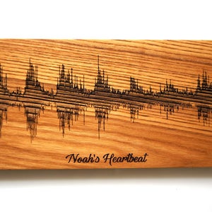 Baby Heartbeat Wall Art Custom Child Heart Beat Wood Burned Art ...