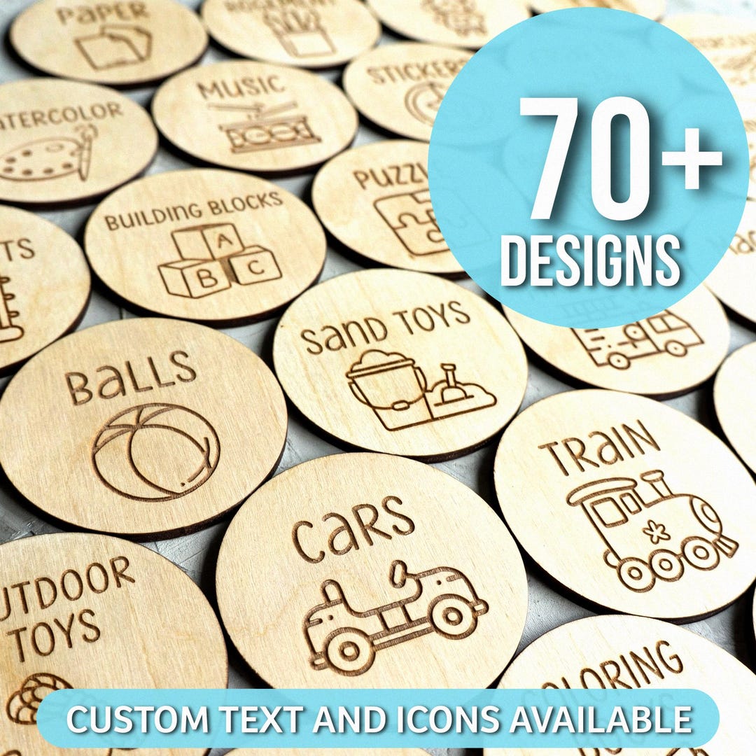 Wooden Tags for Kids Room Organization, Personalized Montessori Toys ...