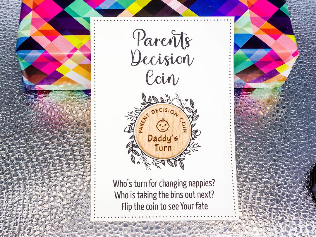 New Parent Decision Coin, Personalized Parents Decision Token, Mom's ...