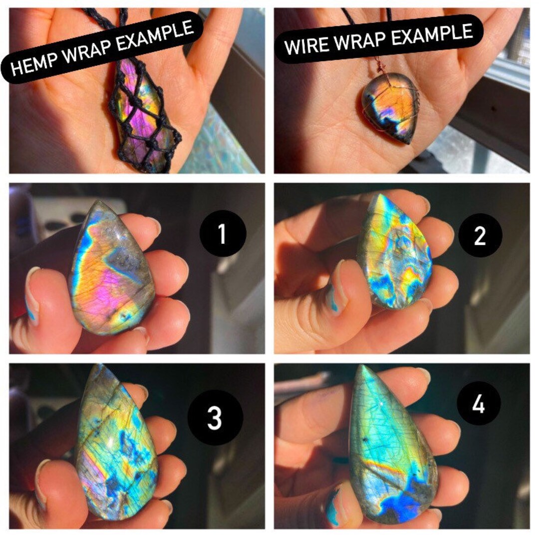 Customizable Large Rainbow Flash Labradorite Spectrolite Necklace ...