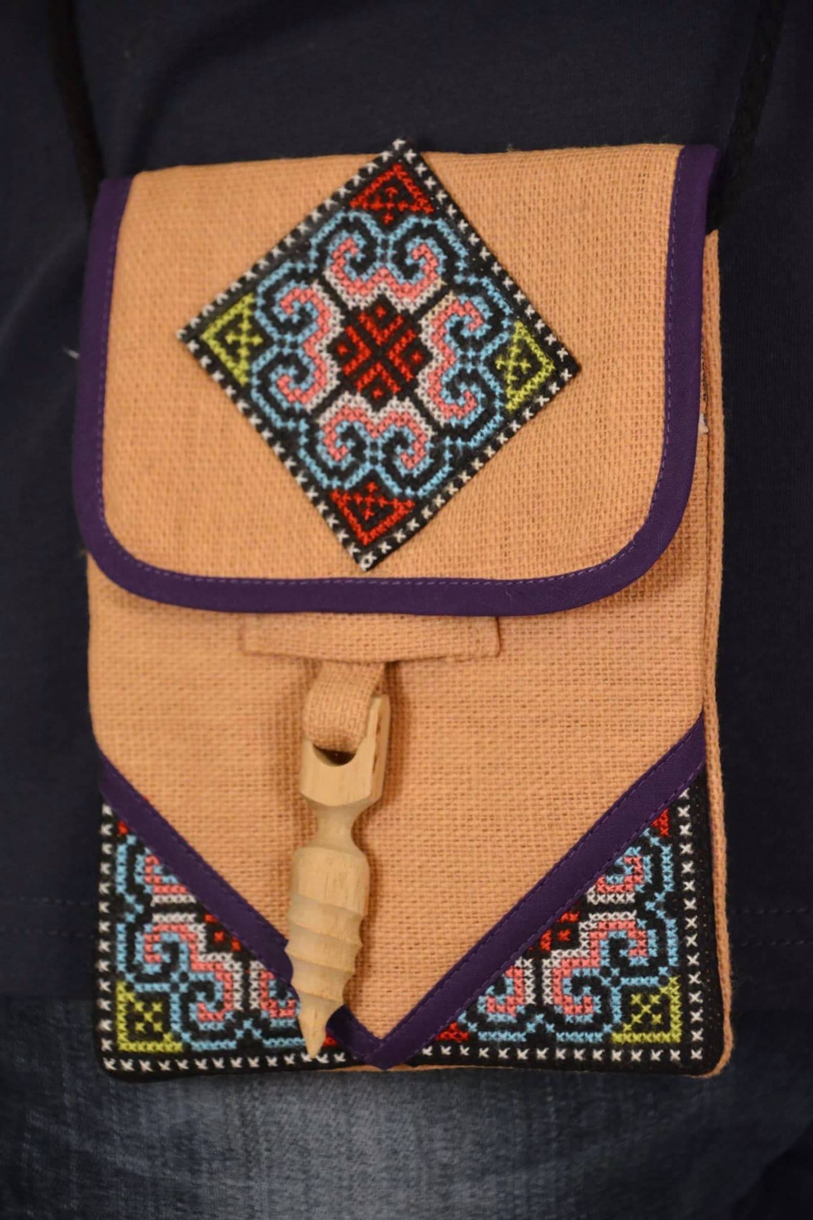 Small Hemp Bag Purple Festival Pouch Crossbody Purse Unisex | Etsy