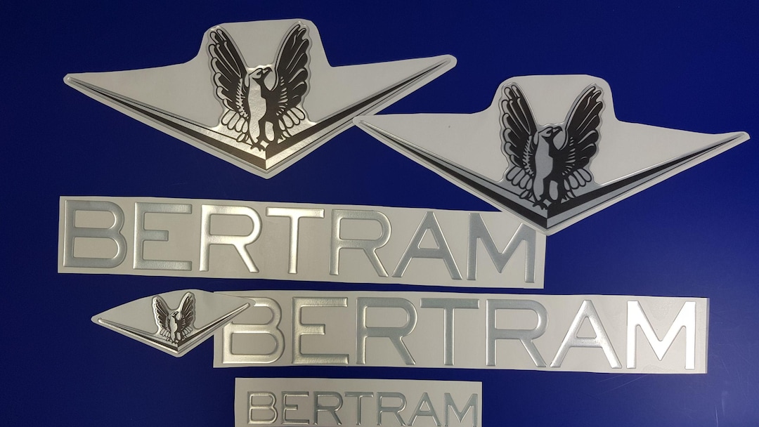 Bertram Boat Emblems 22" Chrome Black + FREE FAST Delivery DHL Express ...