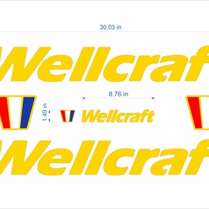 Wellcraft Boat Emblems 30" Gold + FREE FAST Delivery DHL Express ...