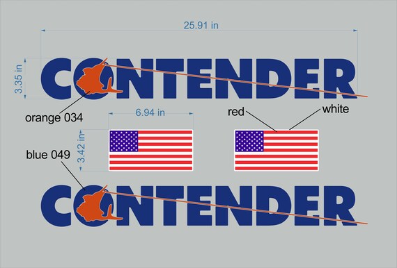 Contender Boat Emblems 25 Blue Orange FREE FAST - Etsy