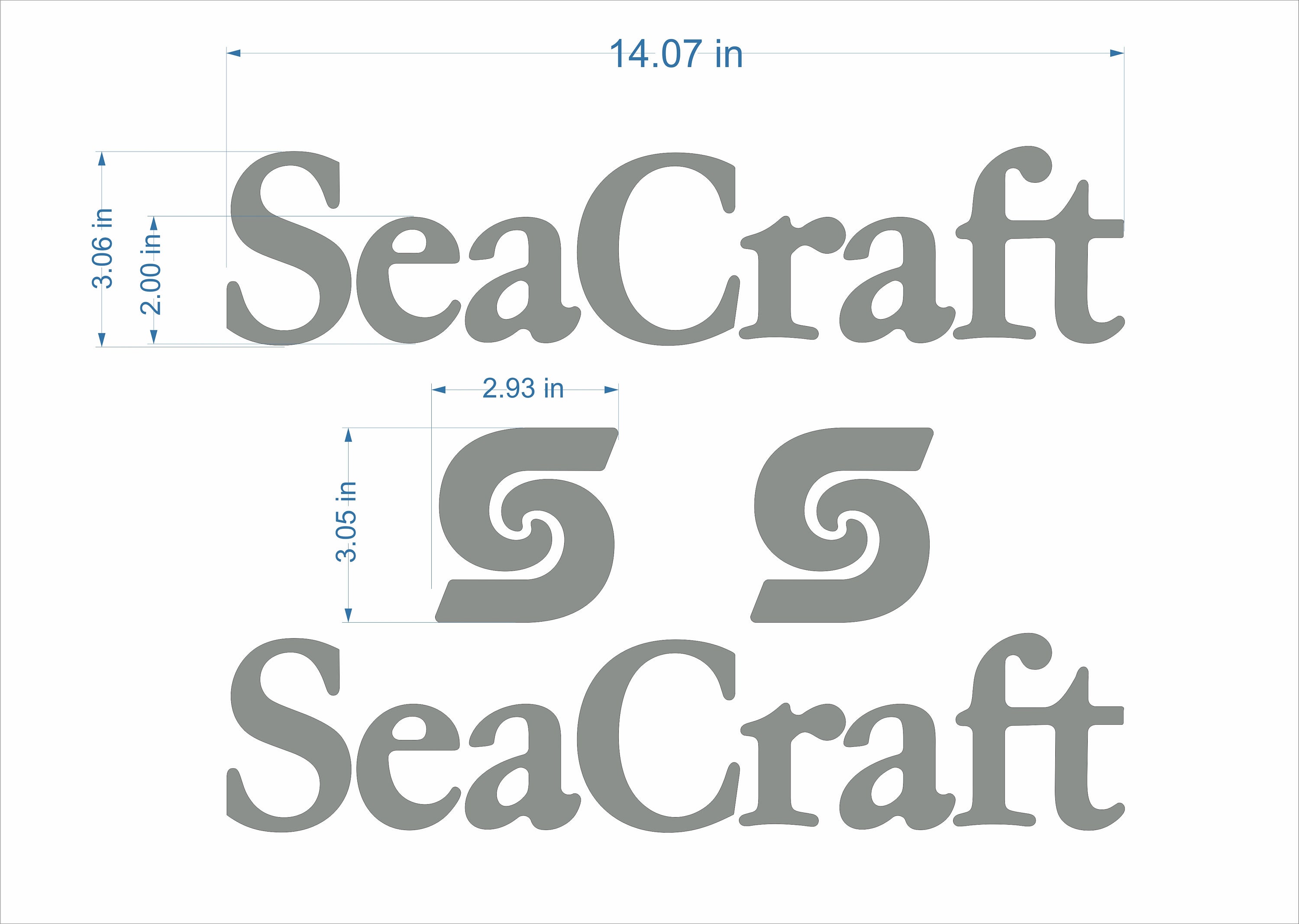 Seacraft Boat Emblems 14" Chrome + FREE FAST Delivery DHL Express ...