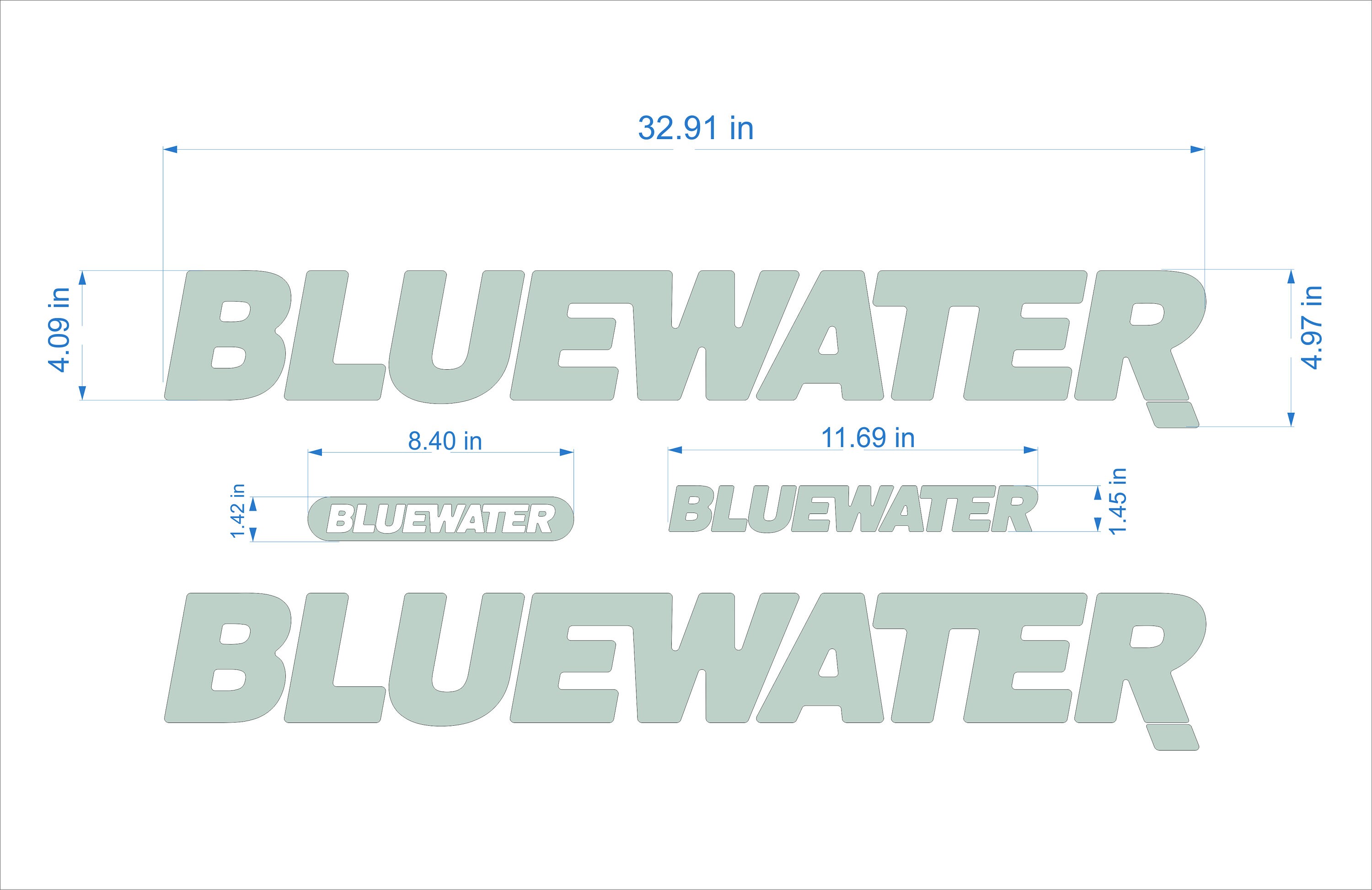 Bluewater Boats Emblem 33 Chrome FREE FAST Delivery | Etsy