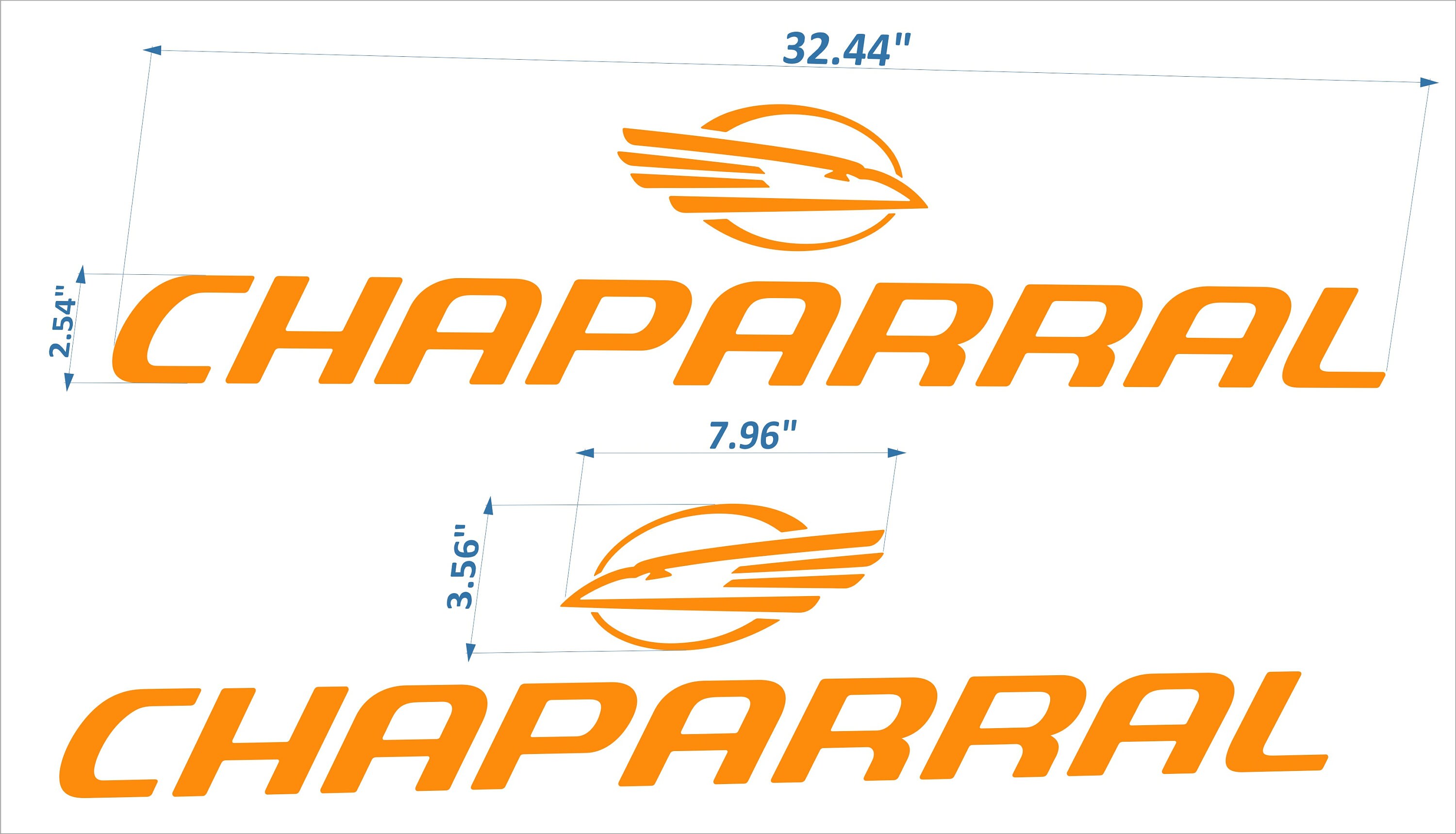 Chaparral Boat Emblems 32" Chrome + FREE FAST Delivery DHL Express ...