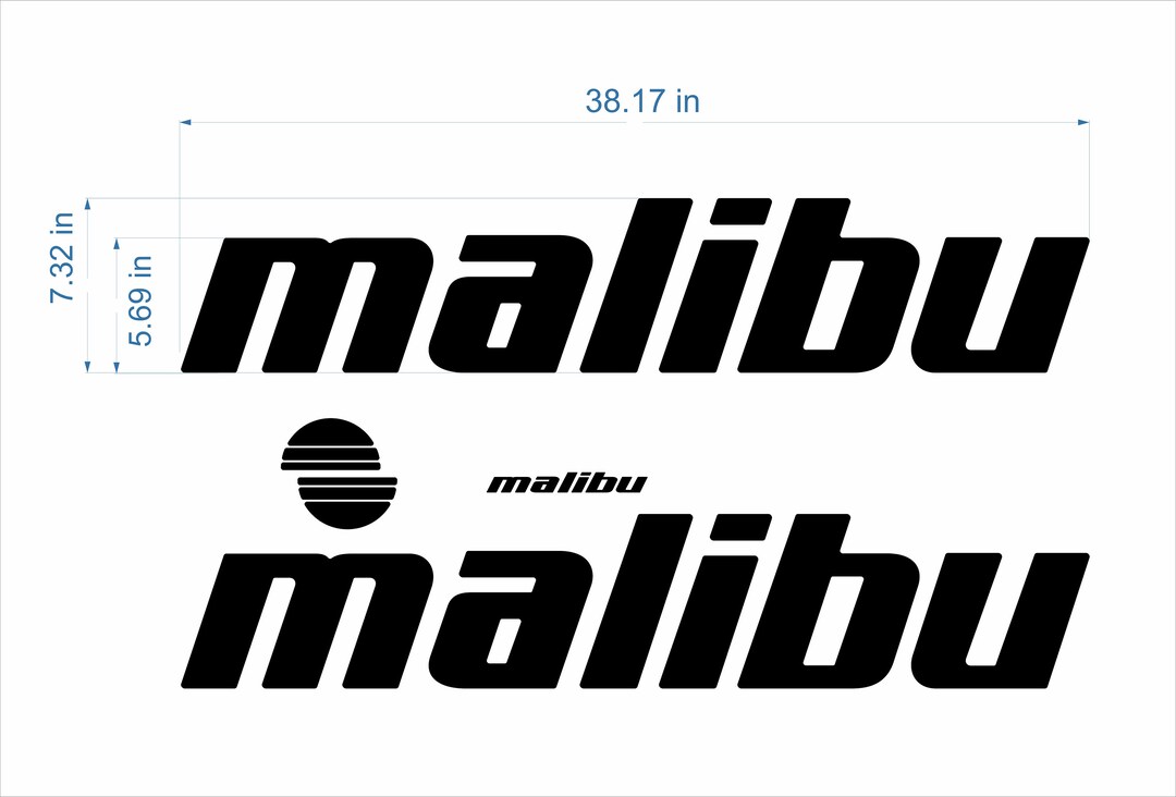 Malibu Boat Emblems 38"x7" Black + FREE FAST Delivery DHL Express ...