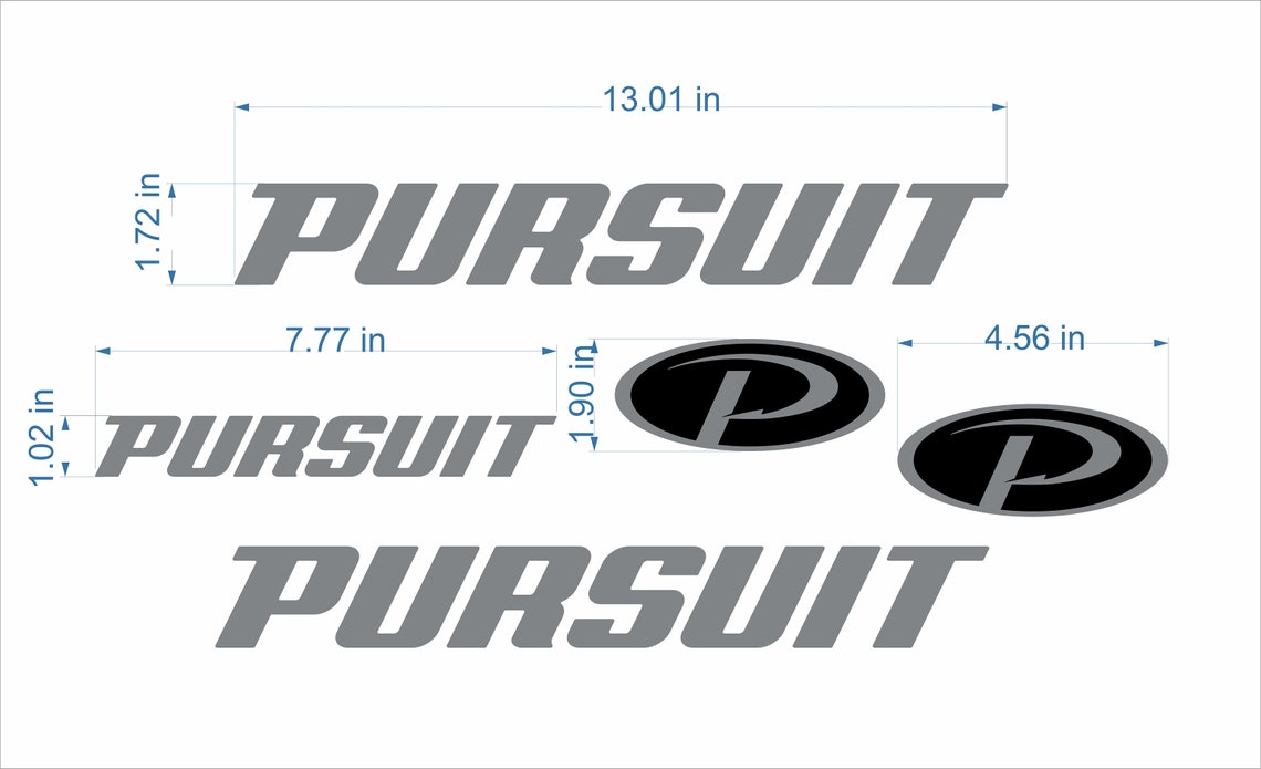 Pursuit Boat Emblems 13" Chrome + FREE FAST Delivery DHL Express ...