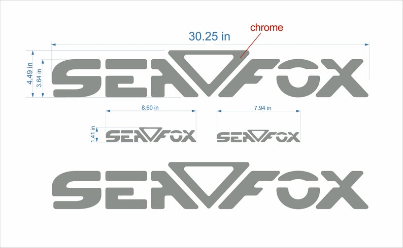 Sea Fox Boat Emblem 30" Chrome + FREE FAST Delivery DHL Express ...
