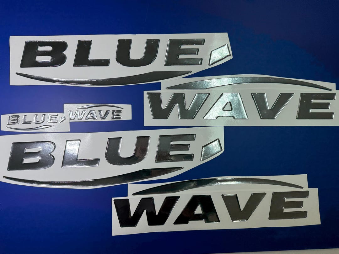 Blue Wave Boat Emblems 39" + FREE FAST Delivery DHL Express - Stickers ...