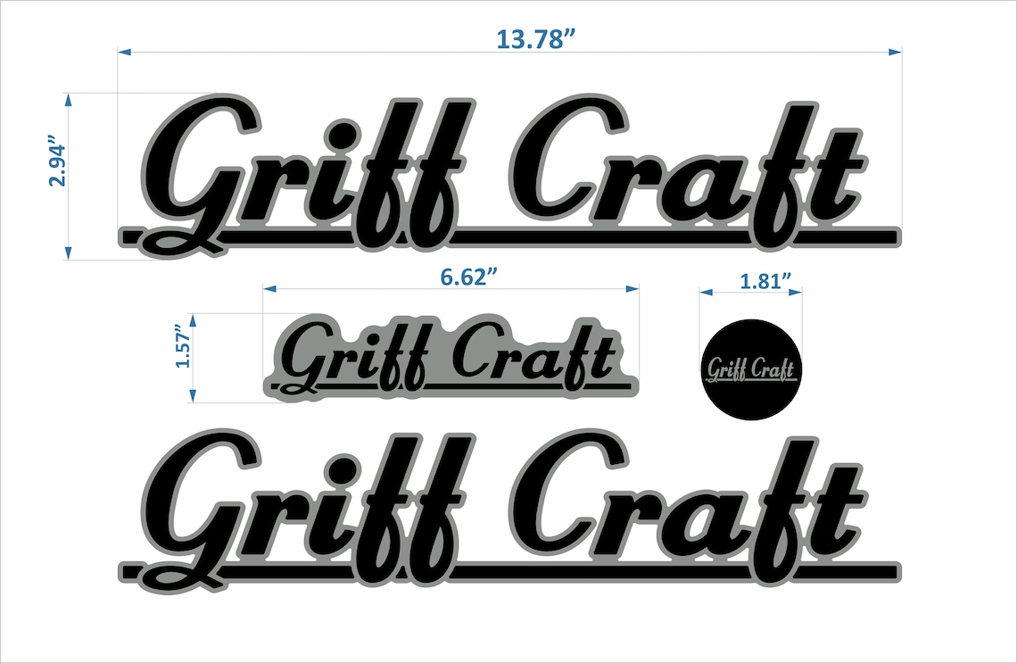 Griff Craft Boat Emblem 13 Chrome Black FREE FAST | Etsy