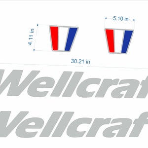 Wellcraft Boat Emblems 30" Chrome + FREE FAST Delivery DHL Express ...