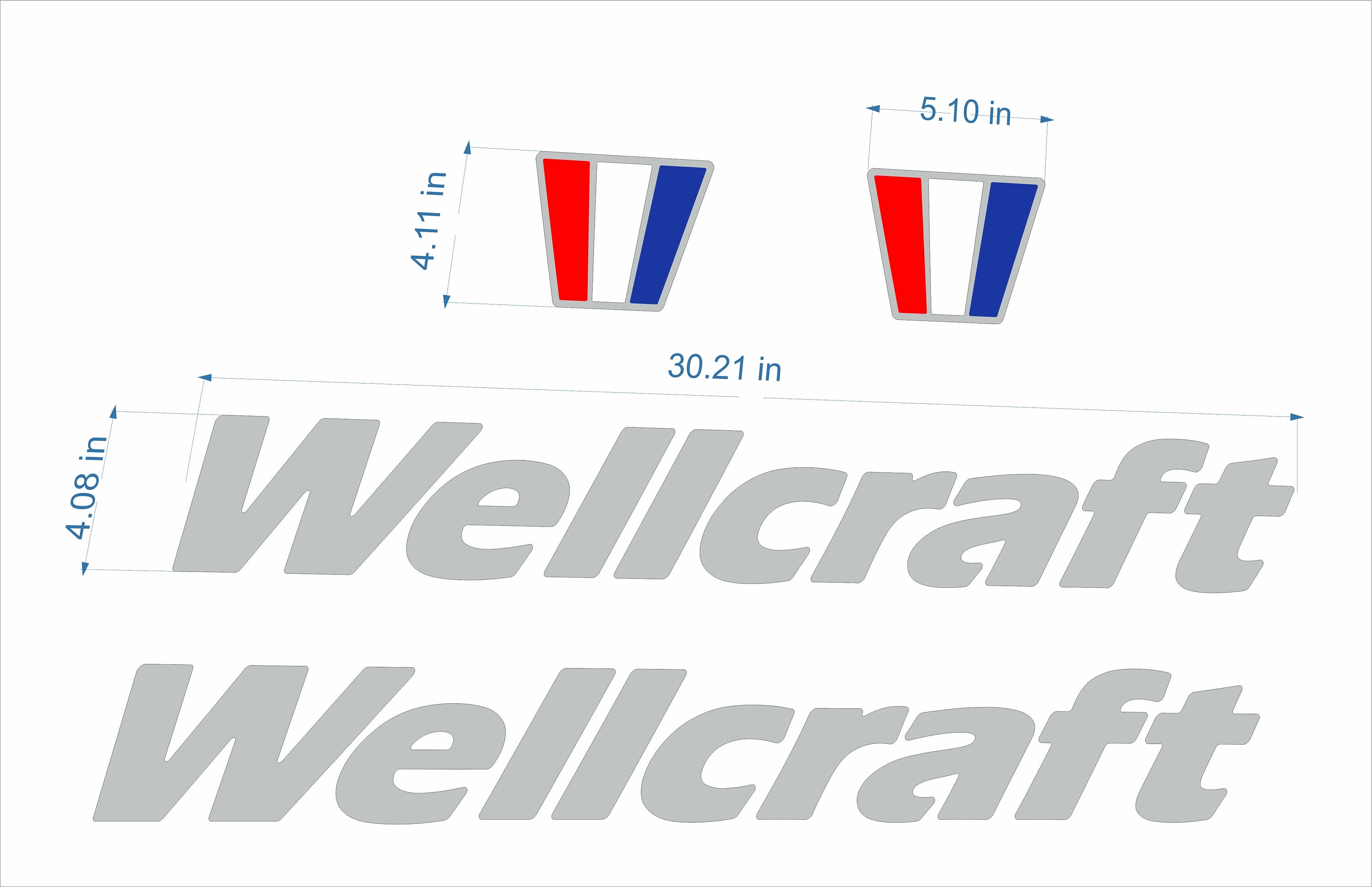 Boating & Water Sports 2 decals Left & Right Side Wellcraft Boat Vinyl ...