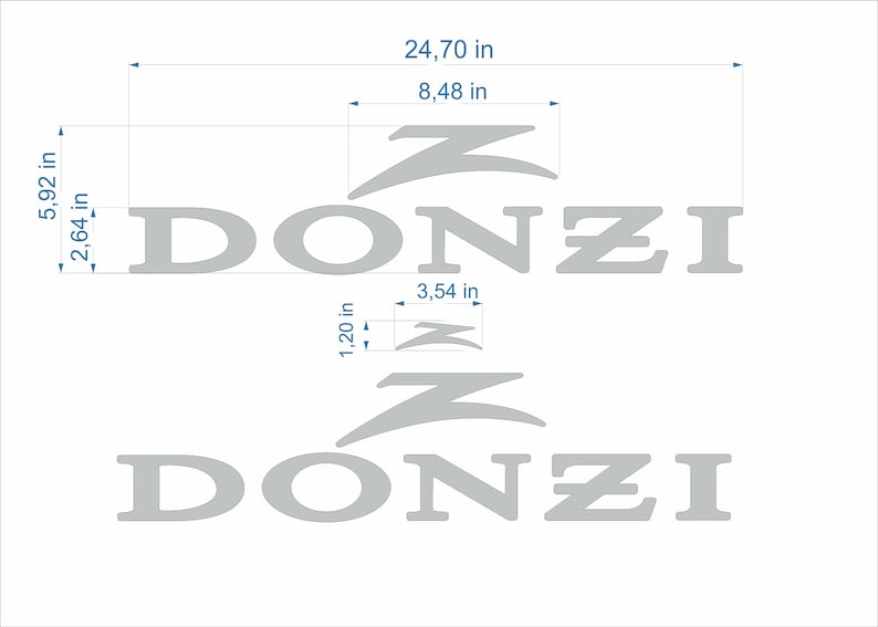 Donzi Boats Emblems 25" Black Chrome + FREE FAST Delivery DHL Express ...