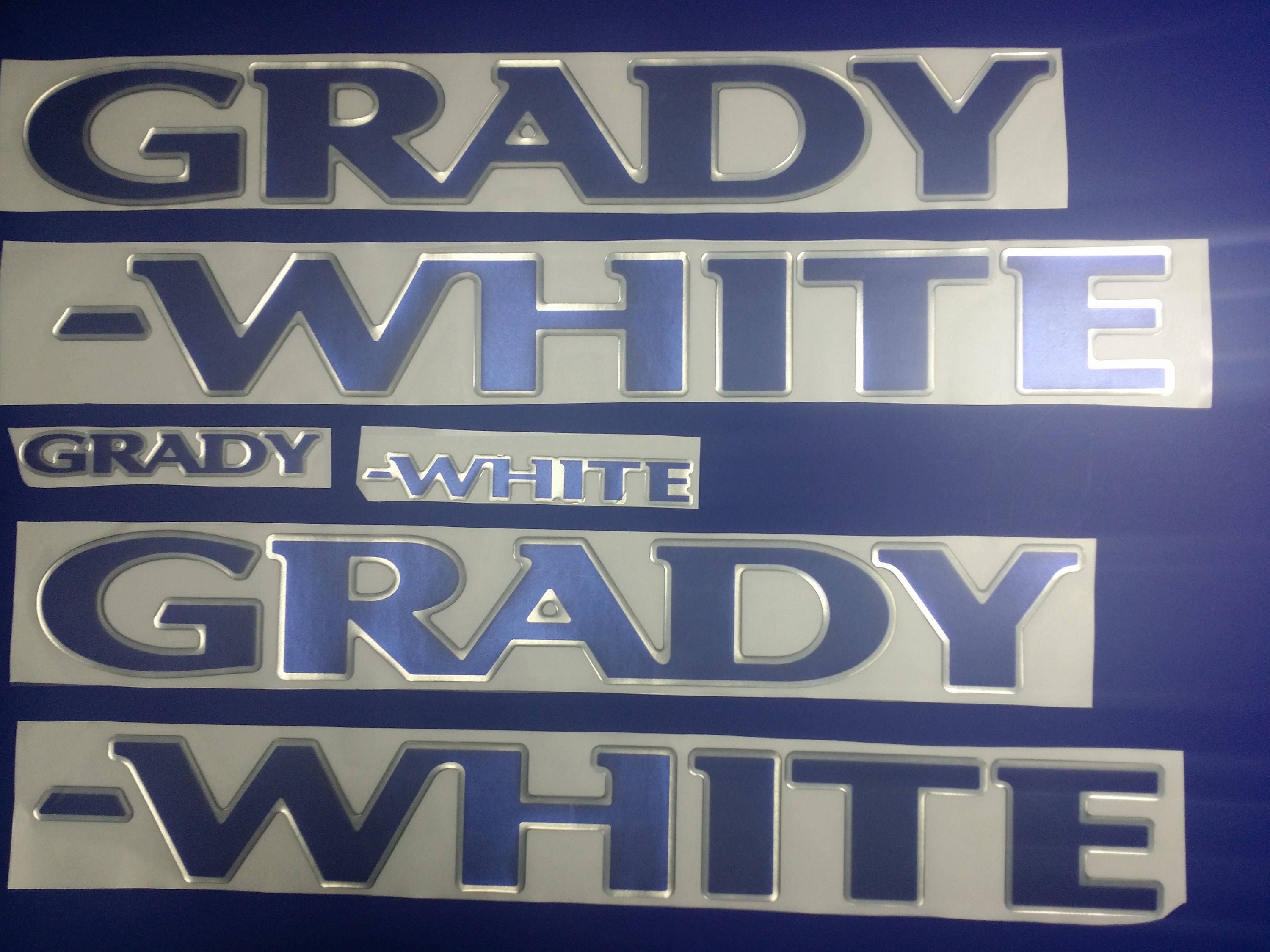 Grady-white Boat Emblems 40 Chrome Blue FREE FAST - Etsy