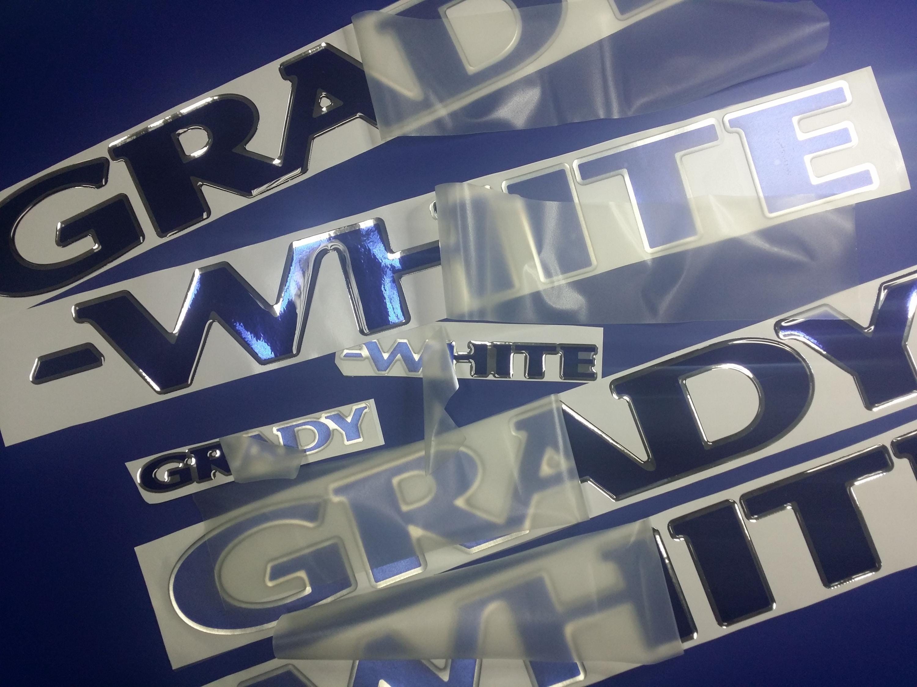 Grady-white Boat Emblems 40" Chrome-blue + FREE FAST Delivery DHL ...