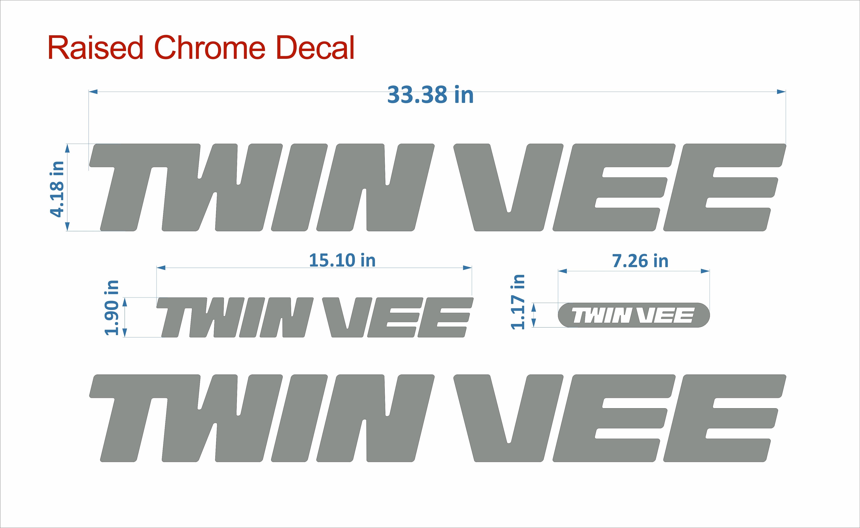 Twin Vee Boat Emblems 33" Chrome + FREE FAST Delivery DHL Express ...