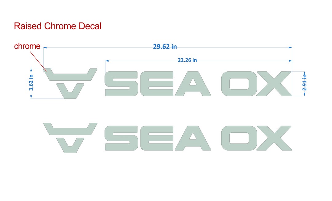 Sea Ox Boat Emblems 29" Chrome + FREE FAST Delivery DHL Express ...
