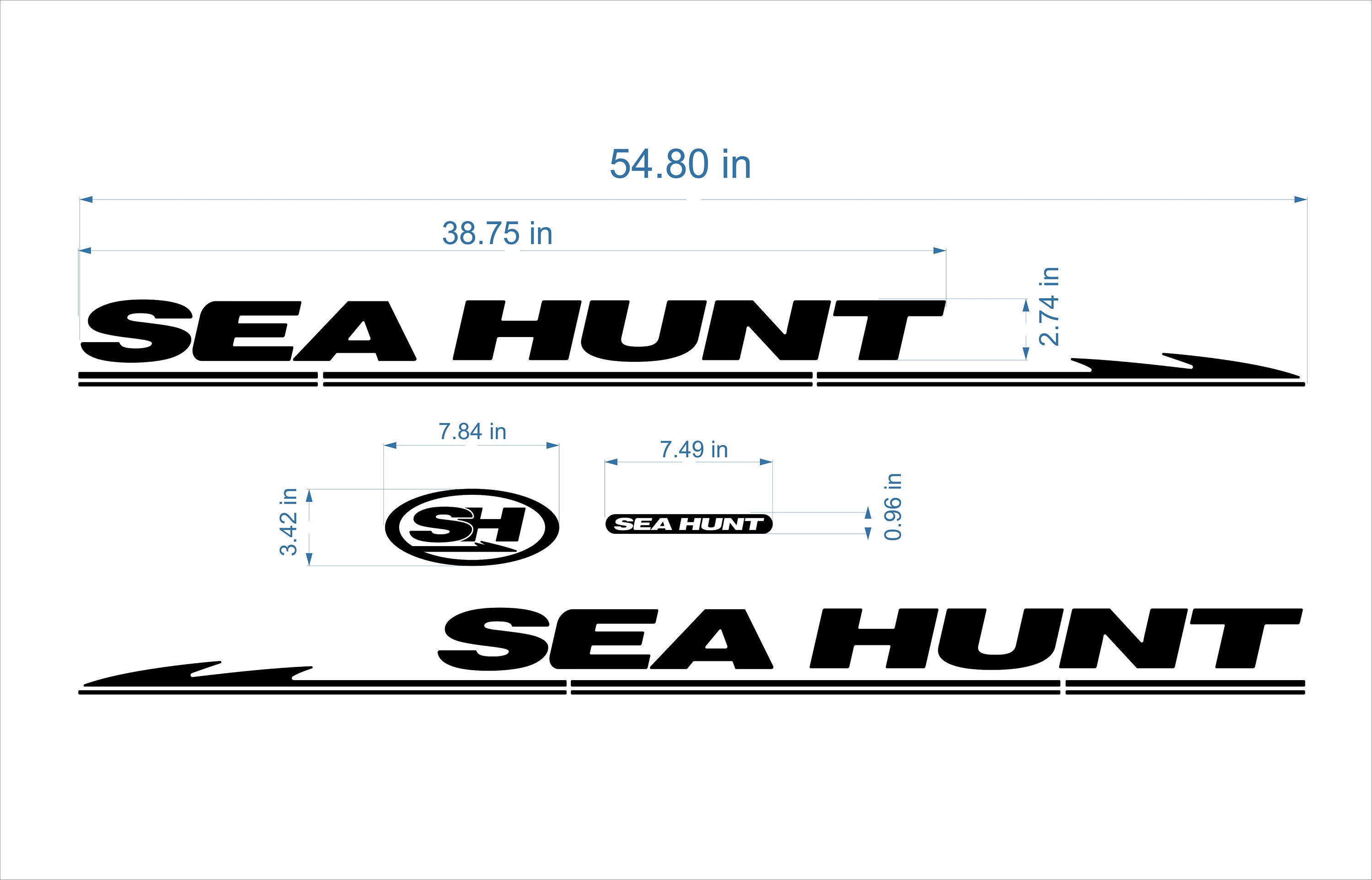 Sea hunt boat Emblem 53 black FREE FAST delivery DHL | Etsy