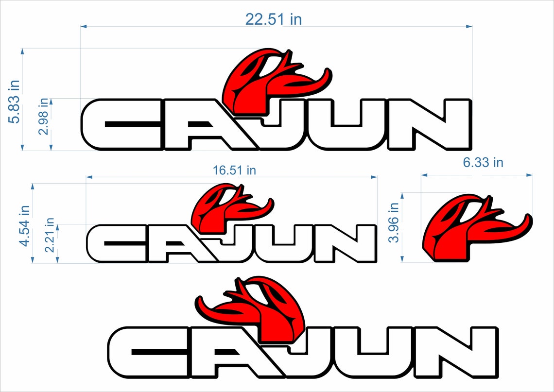 Cajun Boat Emblems 22.5 Black White FREE FAST Delivery - Etsy