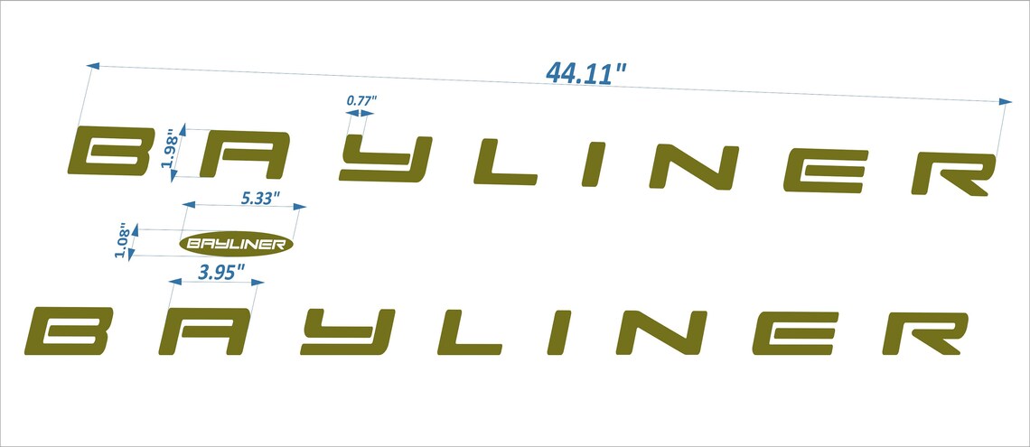 Bayliner Boats Emblems 44" Chrome + FREE FAST Delivery DHL Express ...