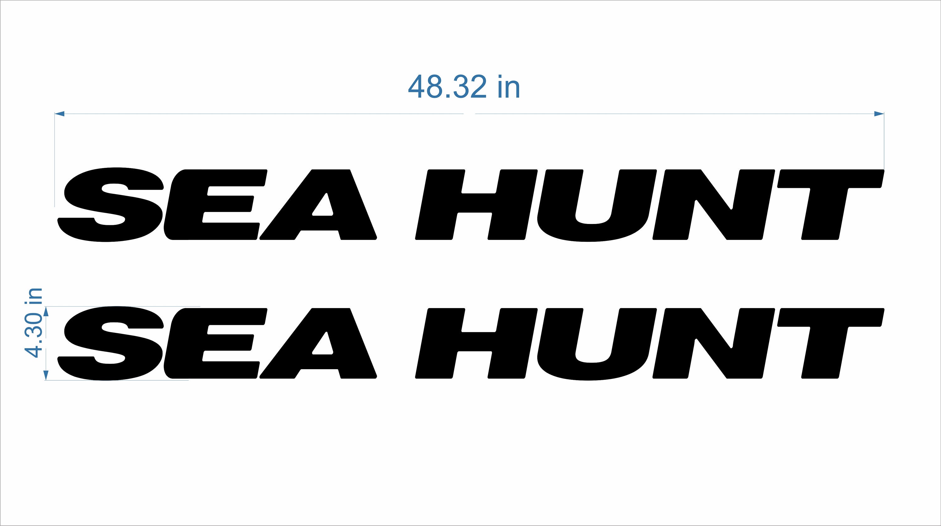 Sea Hunt Boat Emblems 49" Chrome + FREE FAST Delivery DHL Express ...