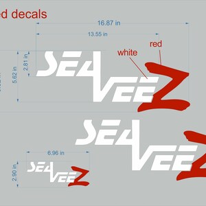 Sea Vee Boat Emblems 16" White Red + FREE FAST Delivery DHL Express ...