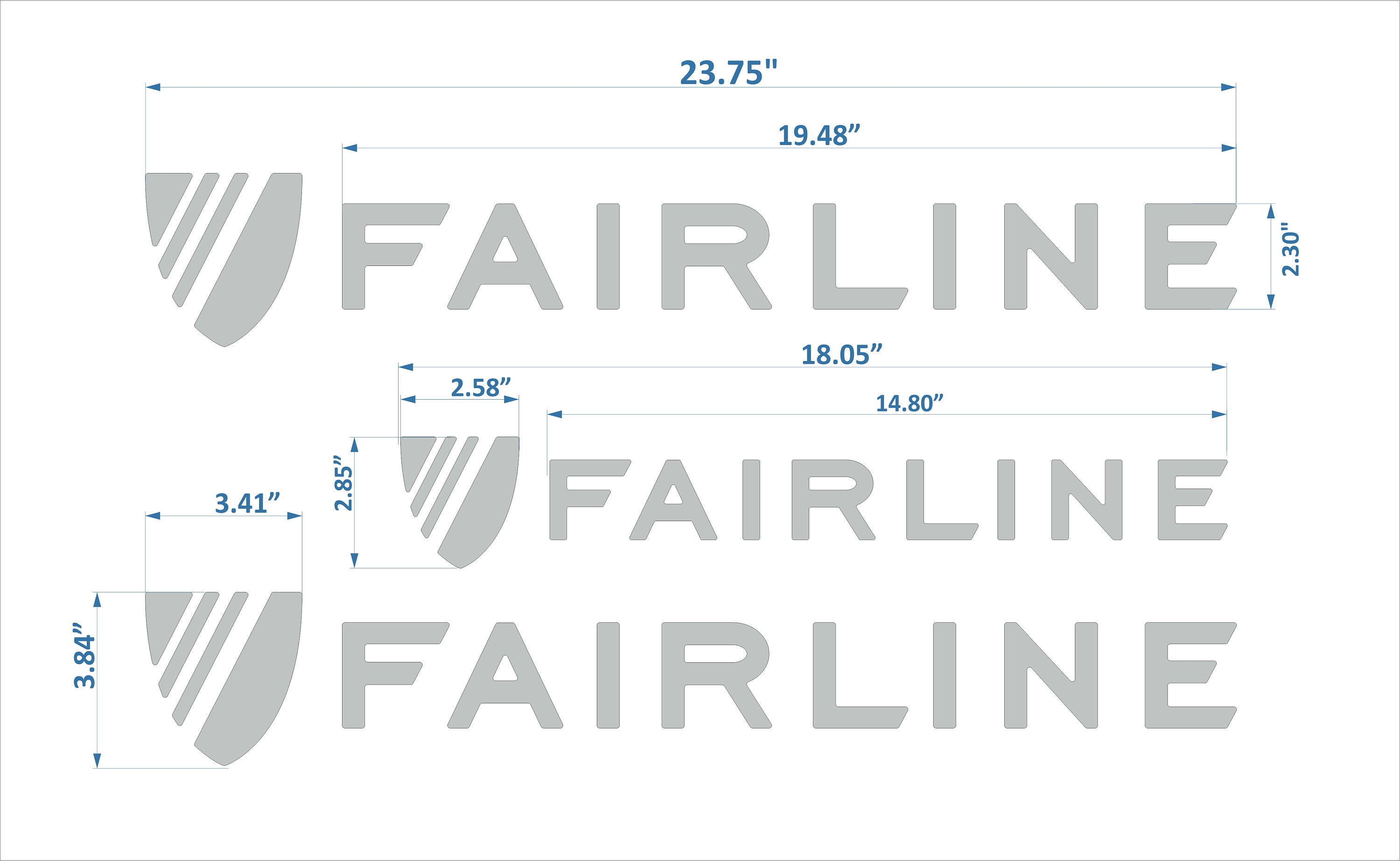 Fairline Boats Emblems 23" Chrome + FREE FAST Delivery DHL Express ...