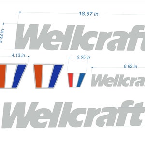 Wellcraft Boat Emblems 19" Chrome + FREE FAST Delivery DHL Express ...