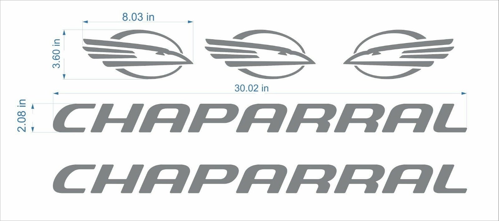 Chaparral Boat Emblems 30" Chrome + FREE FAST Delivery DHL Express ...