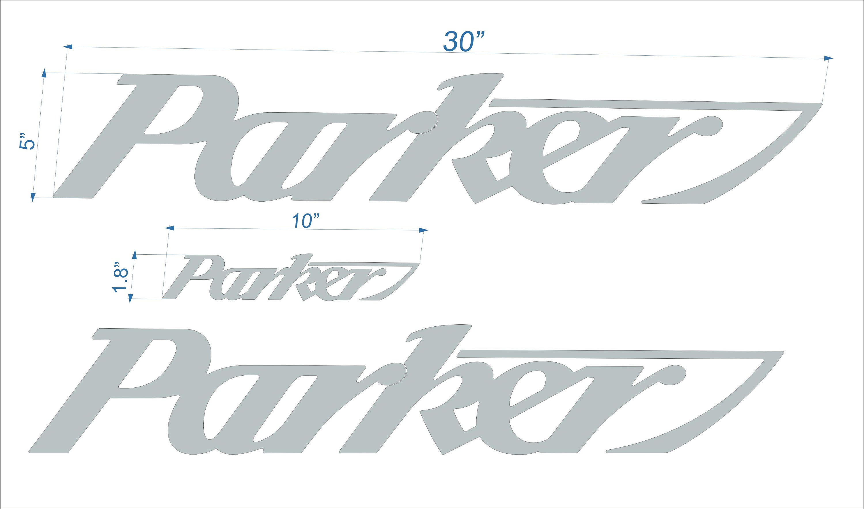 Parker Boat Emblems 30 Chrome FREE FAST Delivery DHL | Etsy