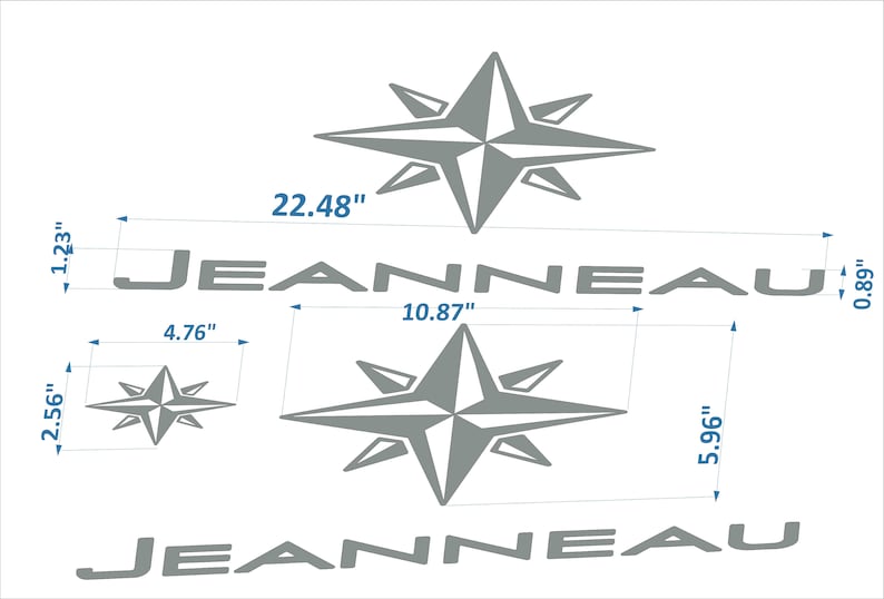 Jeanneau Boat Emblems 22" + FREE FAST Delivery DHL Express - Stickers ...