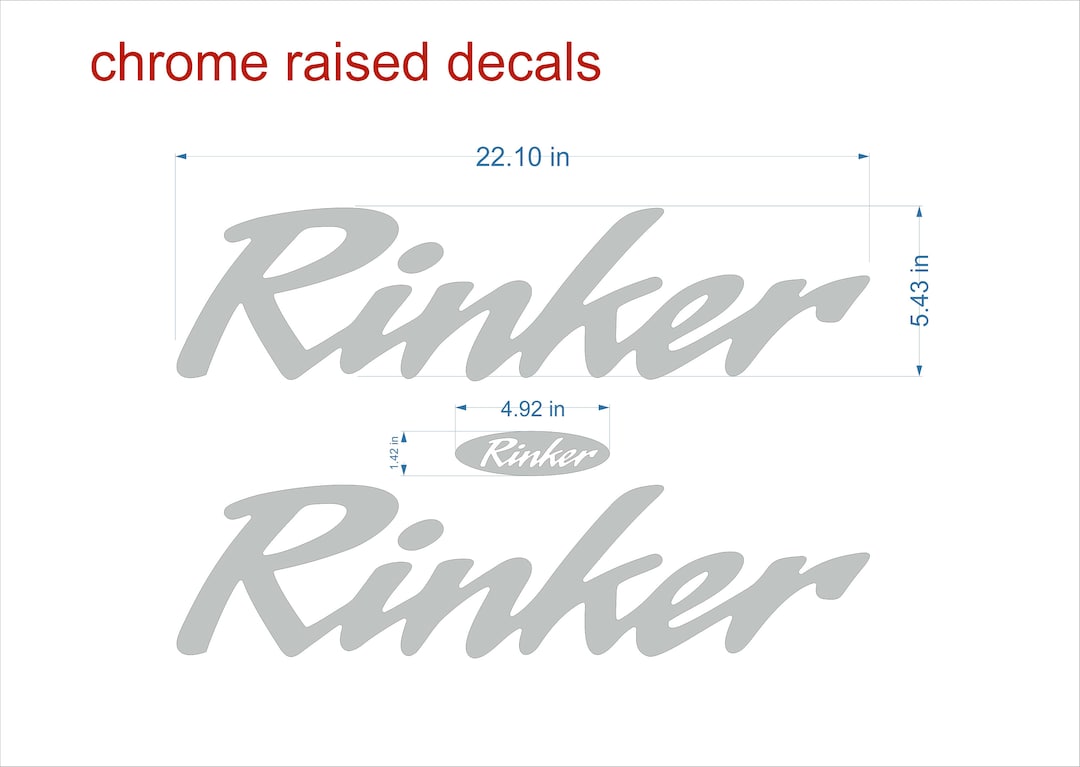 Rinker Boat Emblems 22 Chrome FREE FAST Delivery DHL Express Stickers ...
