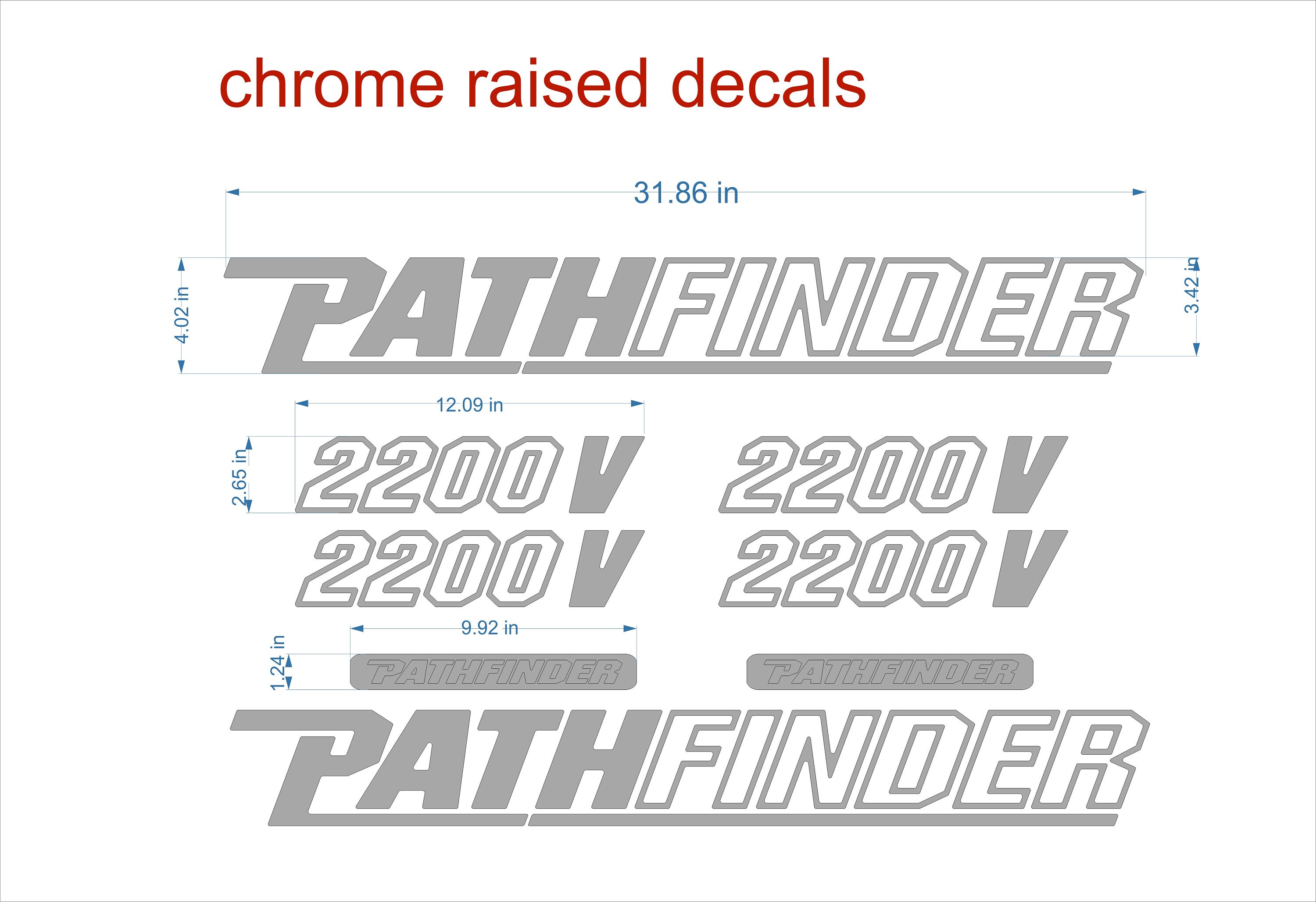 Pathfinder 2200 V boat Emblems 31chrome FREE FAST | Etsy