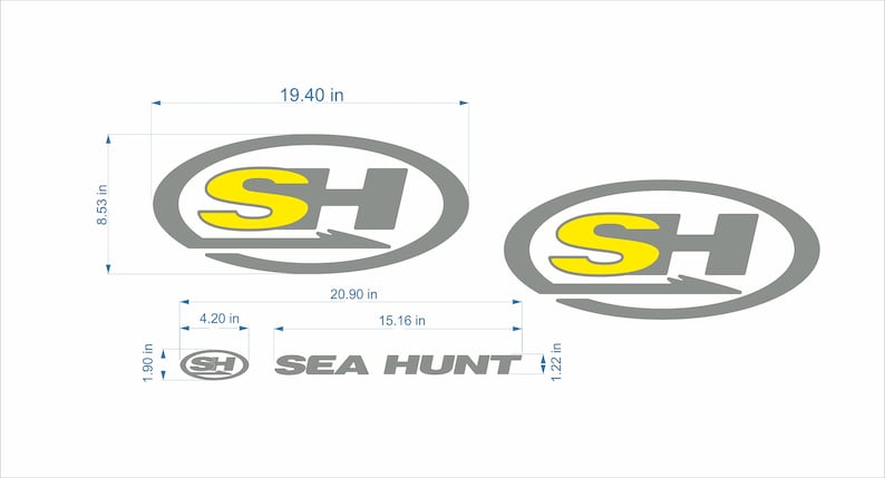 Sea Hunt Boat Emblems 19" Chrome + FREE FAST Delivery DHL Express ...