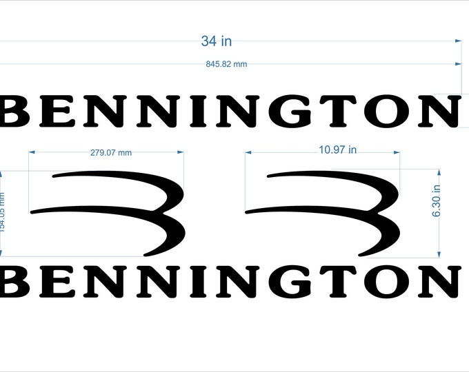 Bennington Boats Emblems 34 Black FREE FAST Delivery DHL Express Raised ...