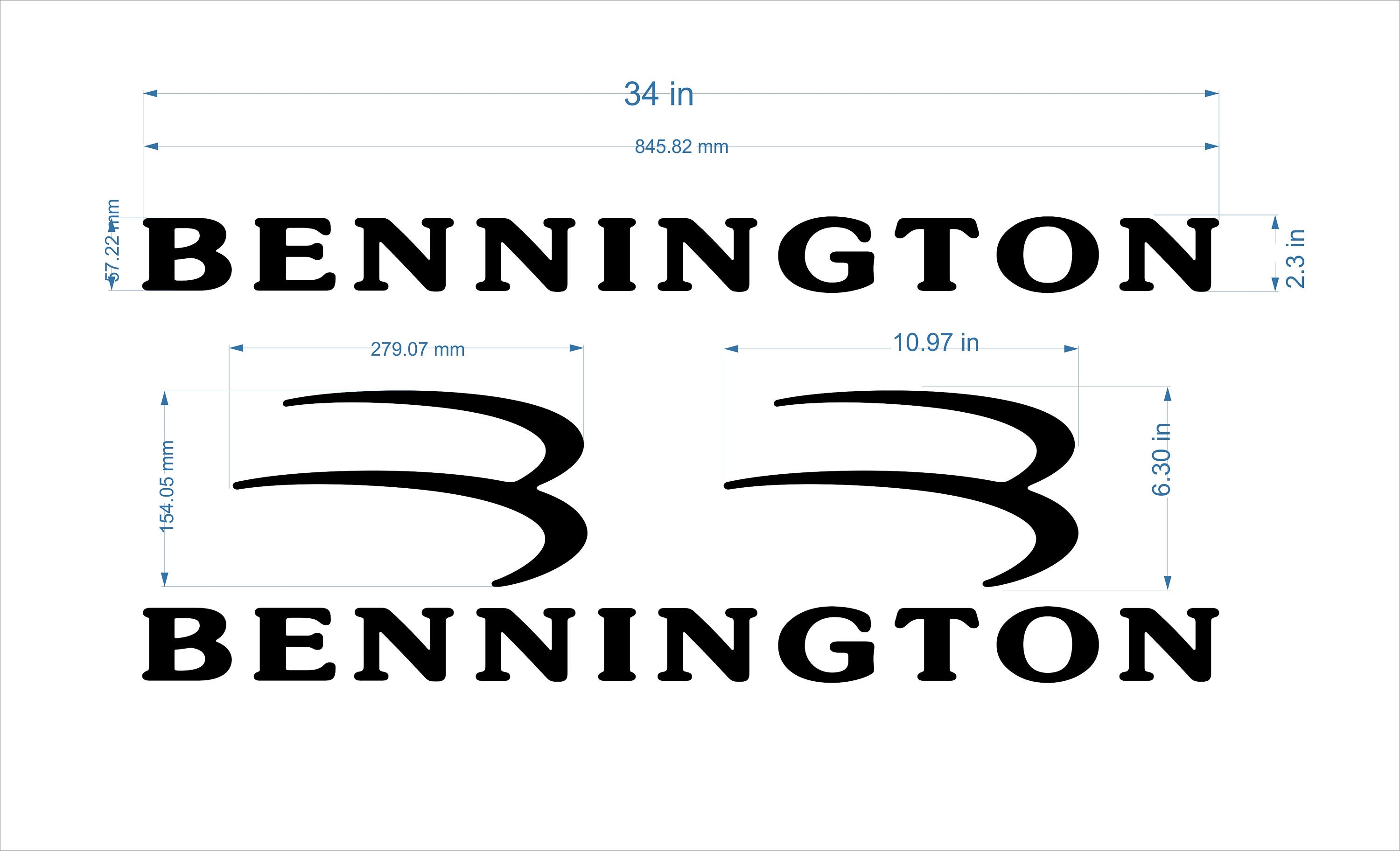 Bennington Boats Emblems 33 Chrome FREE FAST Delivery - Etsy UK
