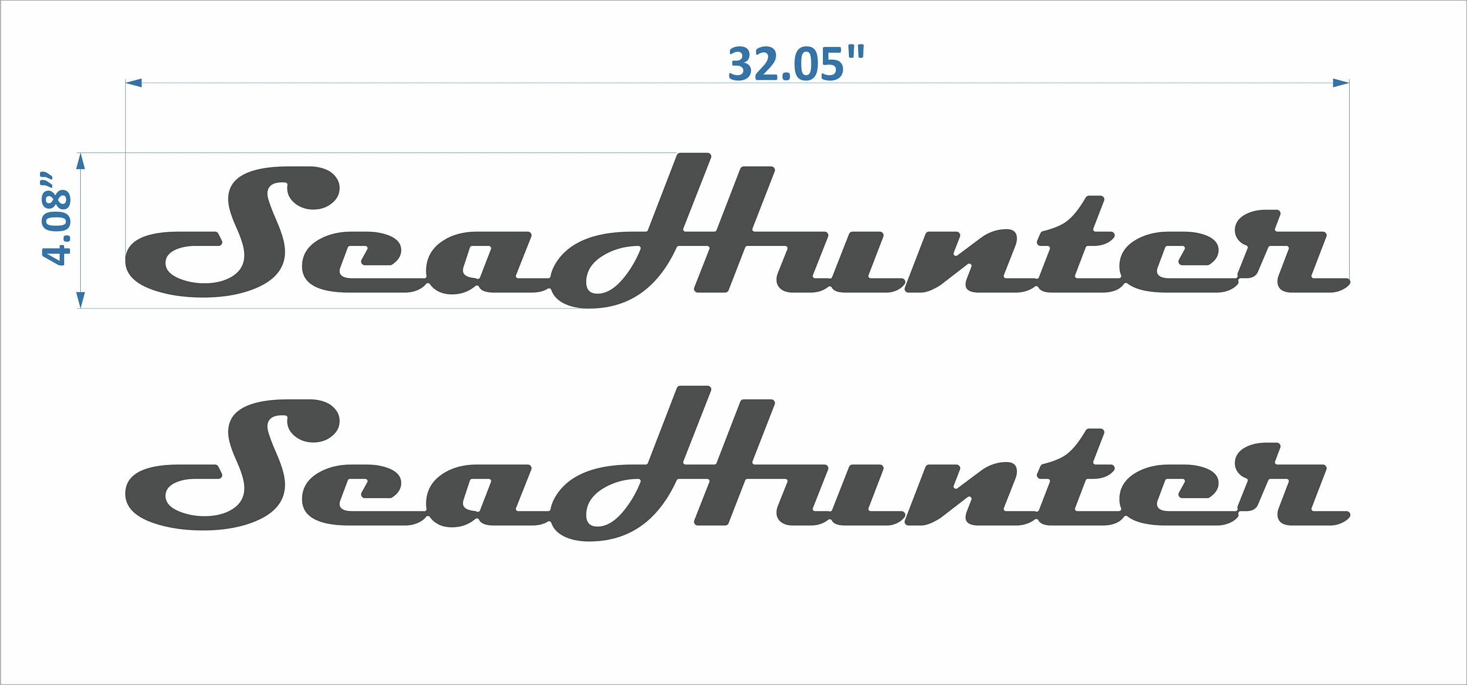 Sea Hunter Boat Emblems 32 Chrome Black FREE FAST - Etsy