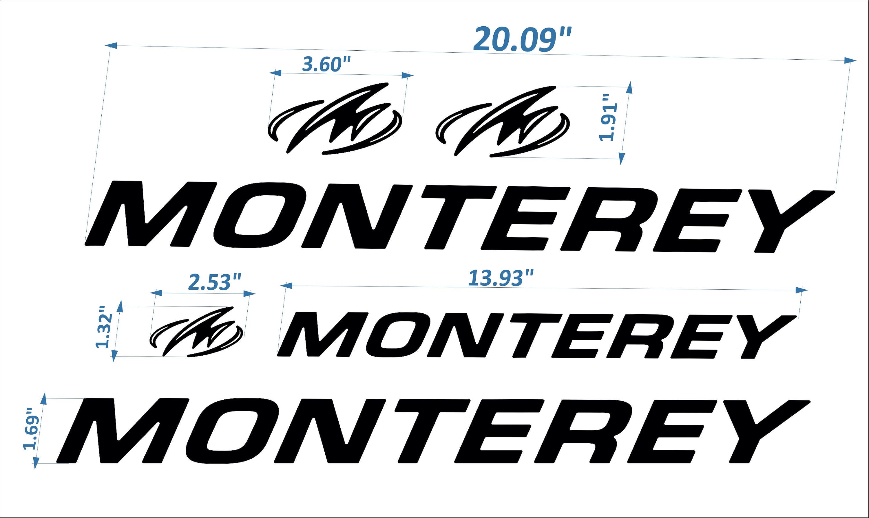Monterey Boat Emblems 20" Black + FREE FAST Delivery DHL Express ...