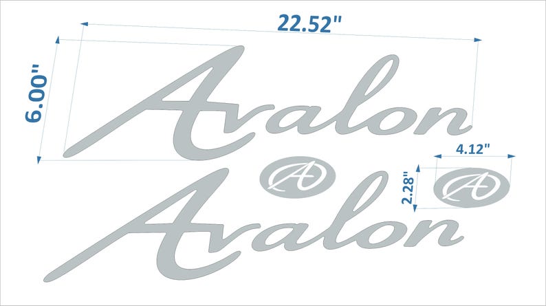 Avalon Pontoon Boat Emblems 22" Chrome + FREE FAST Delivery DHL Express ...