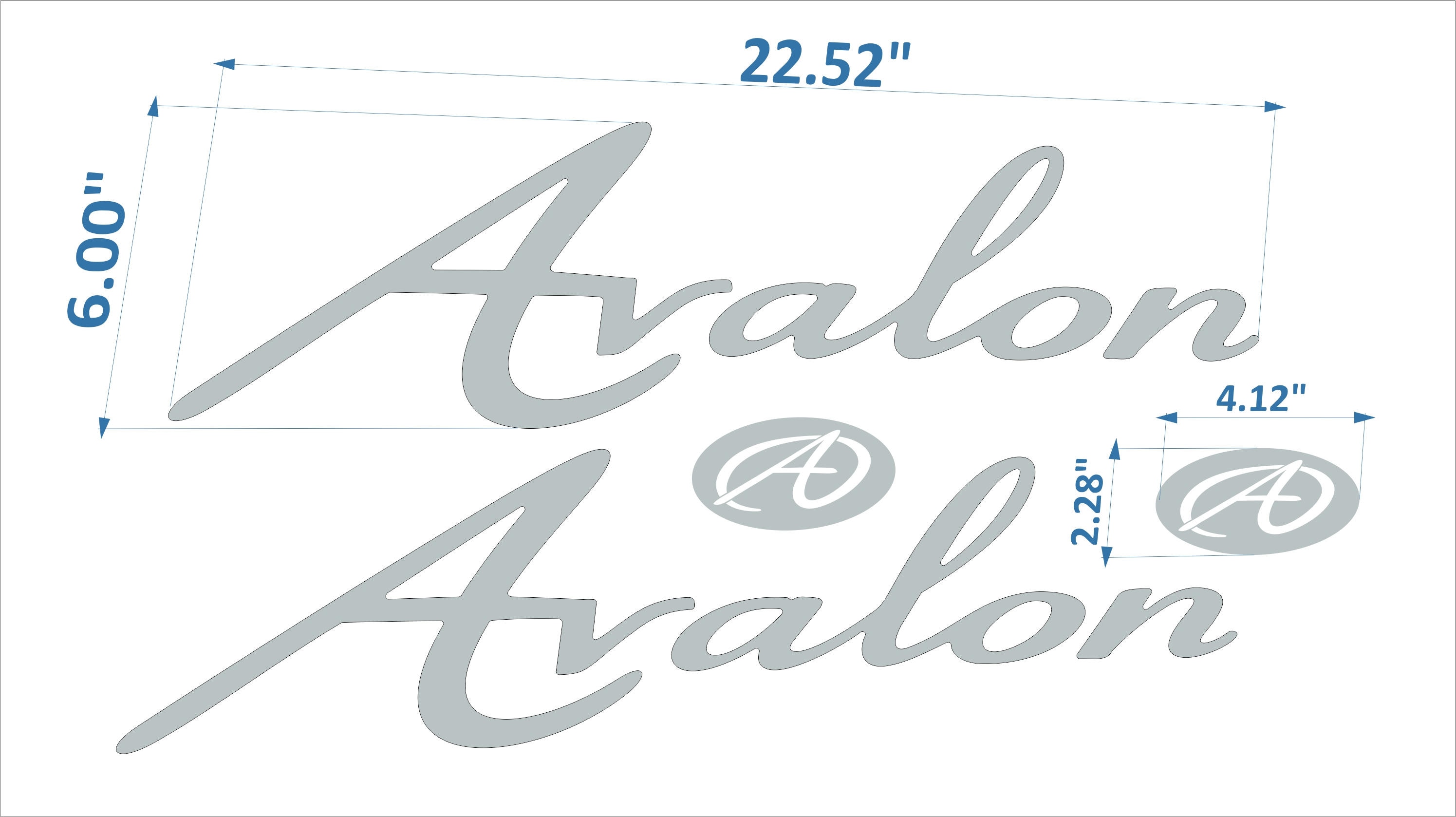 Avalon Pontoon Boat Emblems 22" Chrome + FREE FAST Delivery DHL Express ...