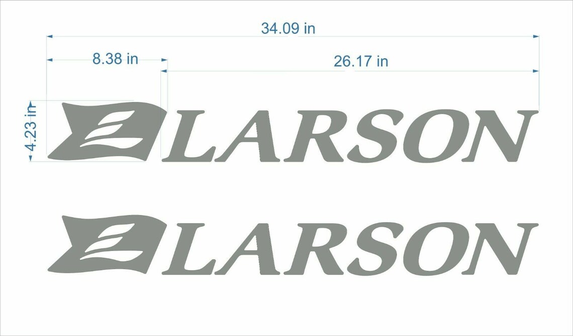 Larson Boat Emblems 26" Chrome + FREE FAST Delivery DHL Express ...