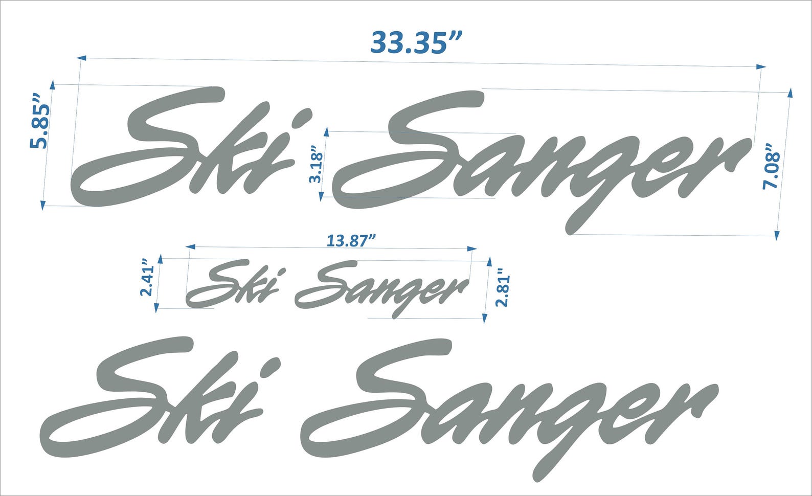 Ski Sanger Boat Emblems 33" + FREE FAST Delivery DHL Express - Stickers ...