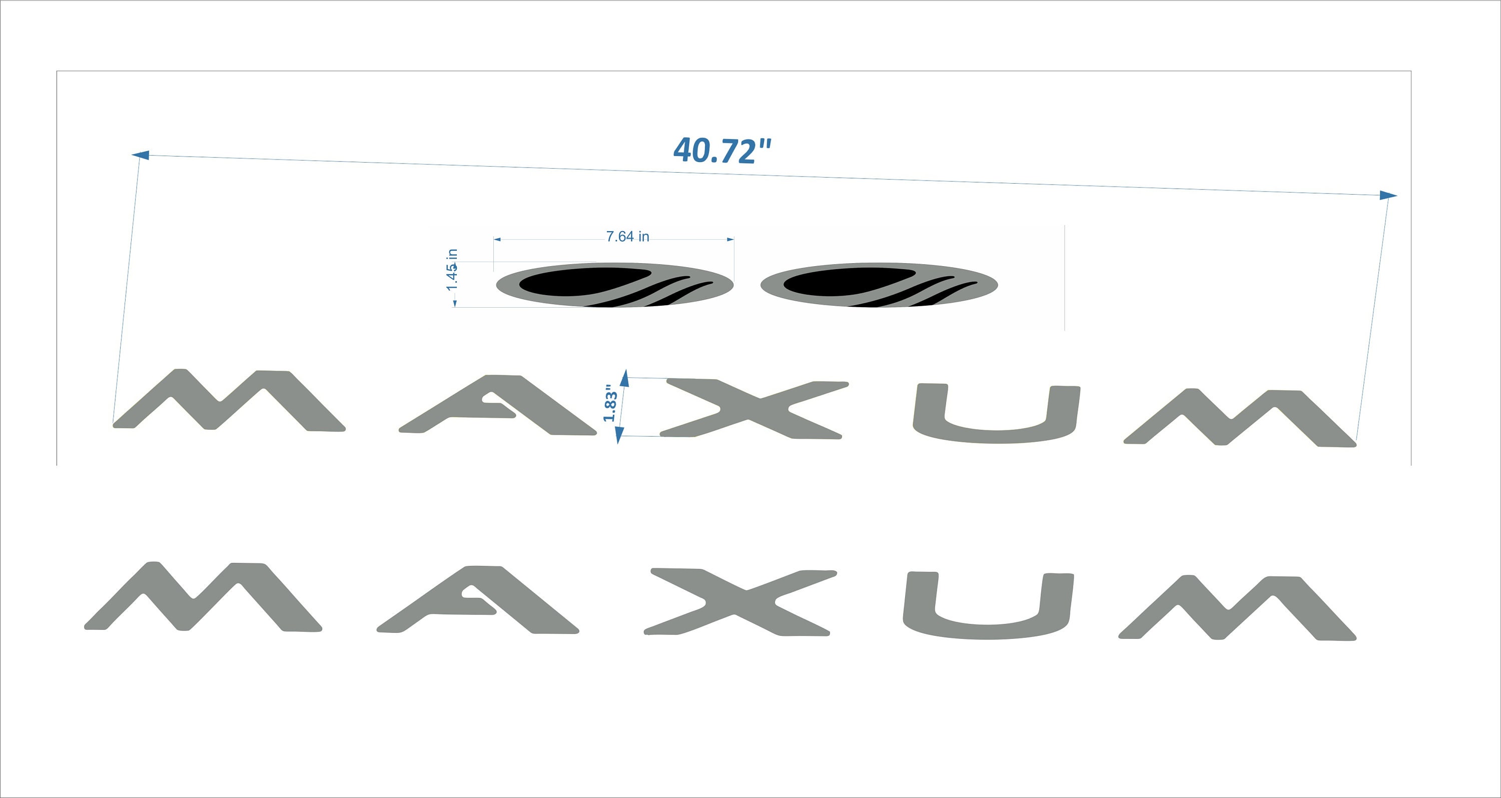 Maxum Boat Emblems 40" Chrome + FREE FAST Delivery DHL Express - Raised ...